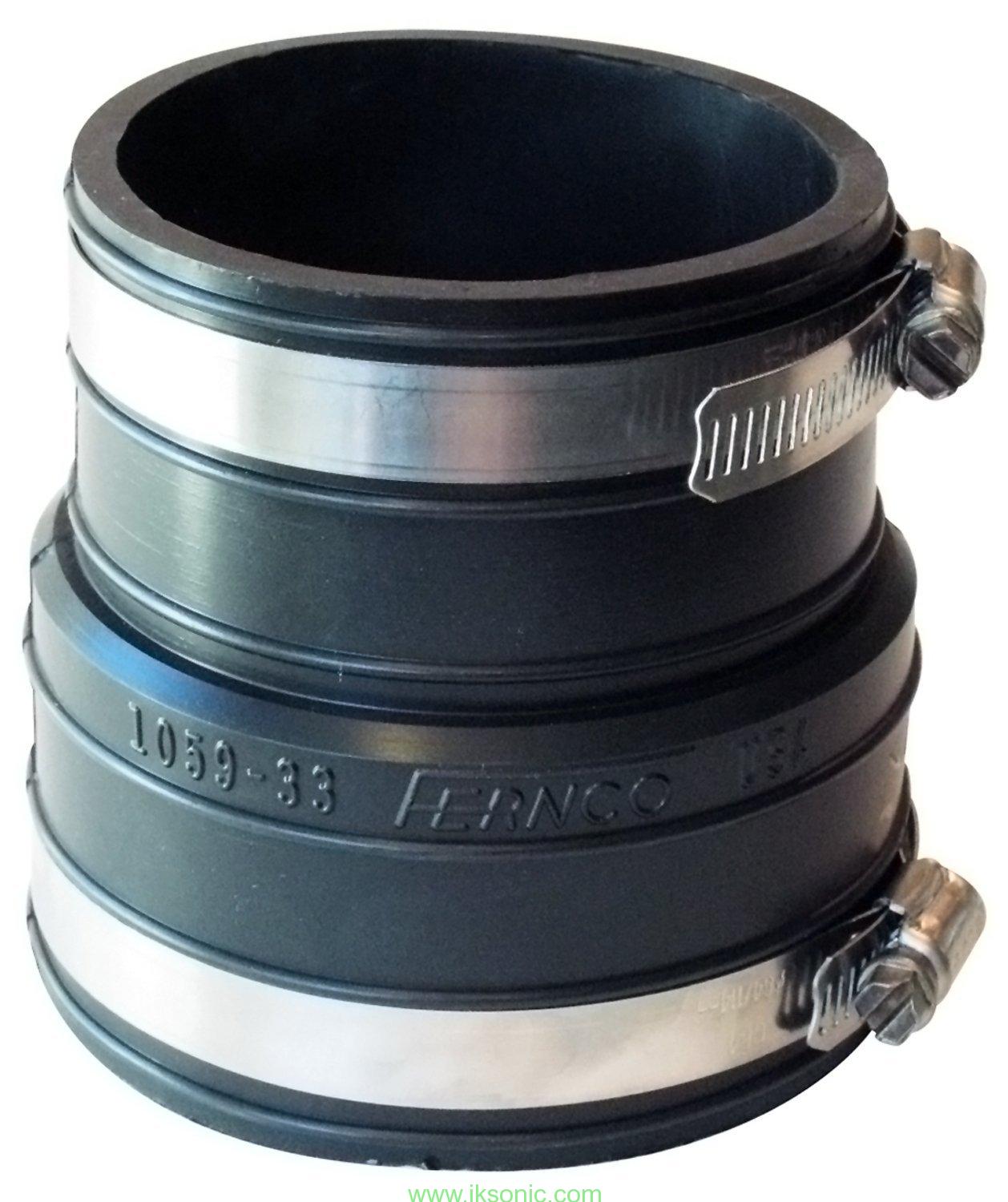 Fernco type coupling P1059-33 3-Inch by 3-Inch Rubber Flexible Coupling ... Fernco type coupling P1059-33 3-Inch by 3-Inch Rubber Flexible Coupling ...