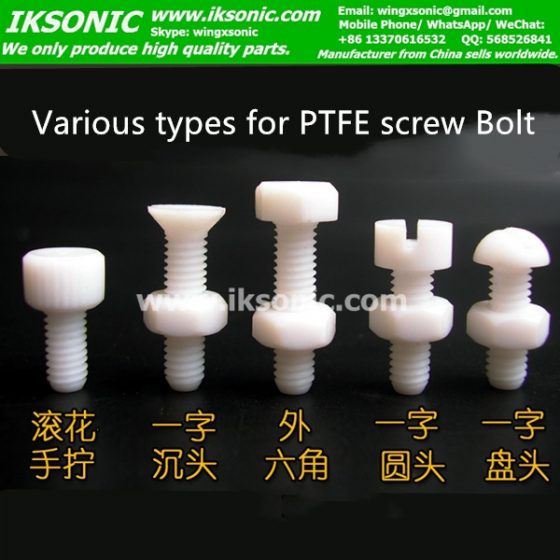 slotted countersunk head DIN963 standard PTFE Teflon screw bolt